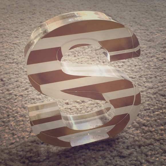 Office | S Letter Shaped Desktop Office Paperweight Decor Striped Gold ...